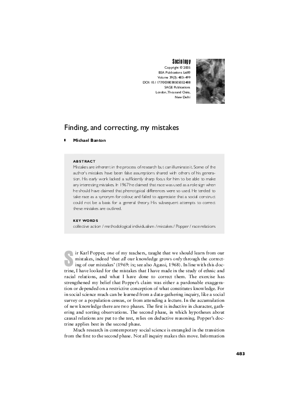 (PDF) Finding, and Correcting, My Mistakes