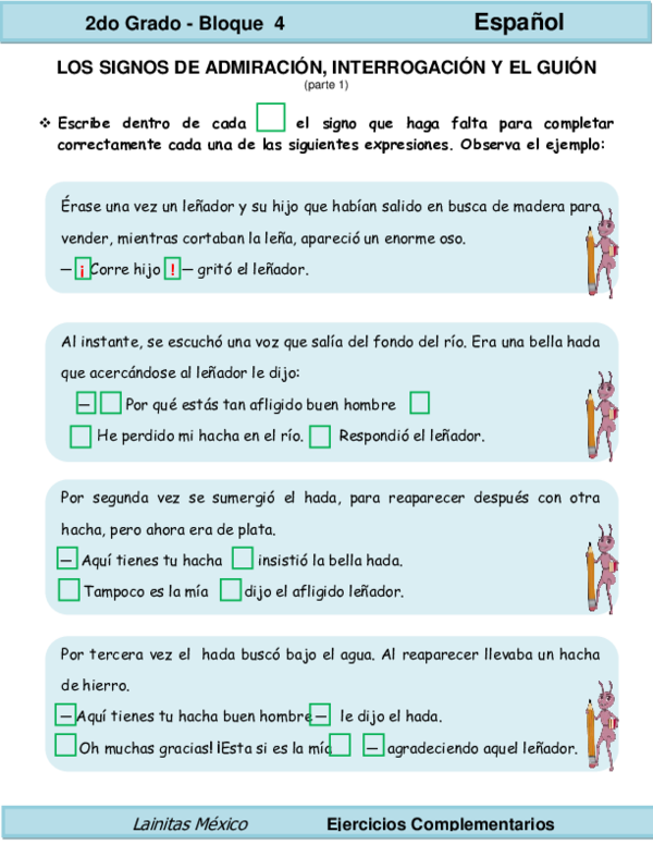 (PDF) Do Grado Español Signos de admiración, interrogación y guion