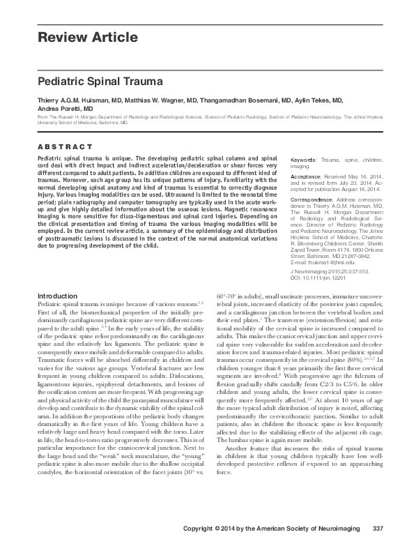 (PDF) Pediatric Spinal Trauma