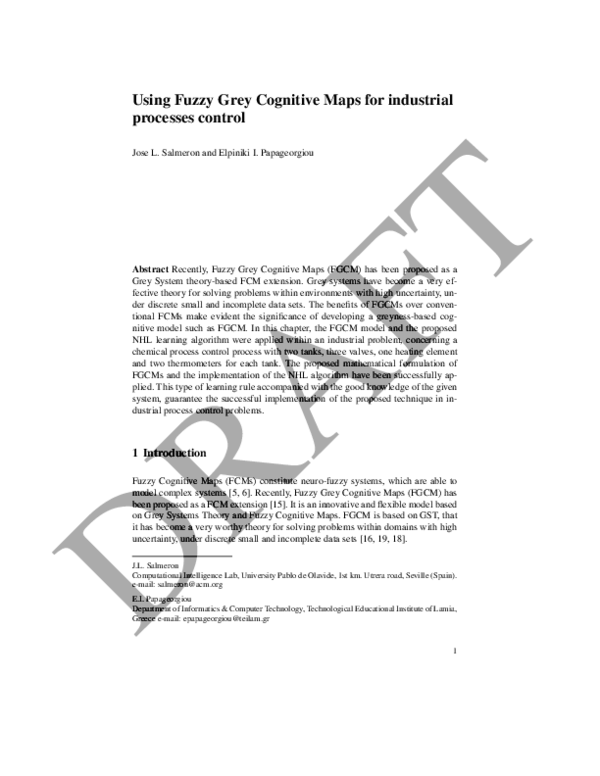 (PDF) Using Fuzzy Grey Cognitive Maps in industrial process control