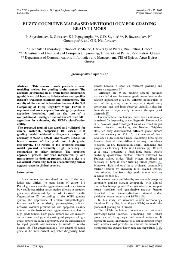 (PDF) Fuzzy cognitive map-based methodology for assessing brain tumors | Elpiniki Papageorgiou ...