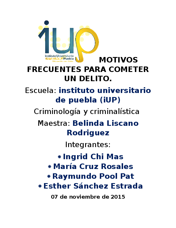 (DOC) MOTIVOS FRECUENTES PARA COMETER UN DELITO ensayo