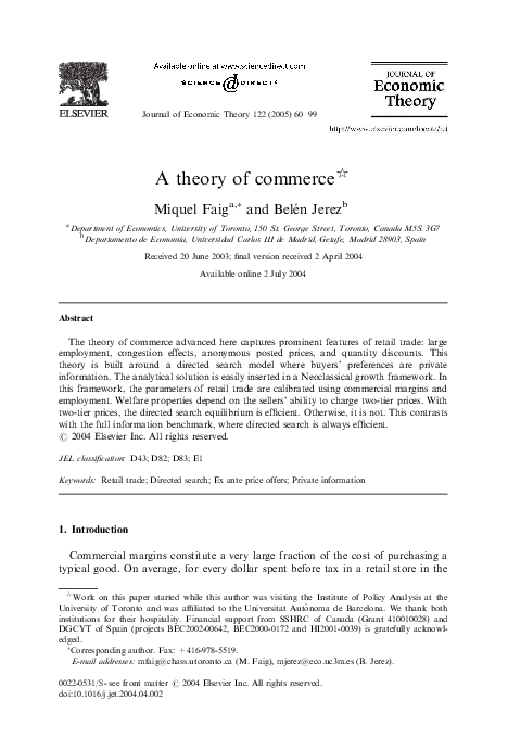 (PDF) A theory of commerce