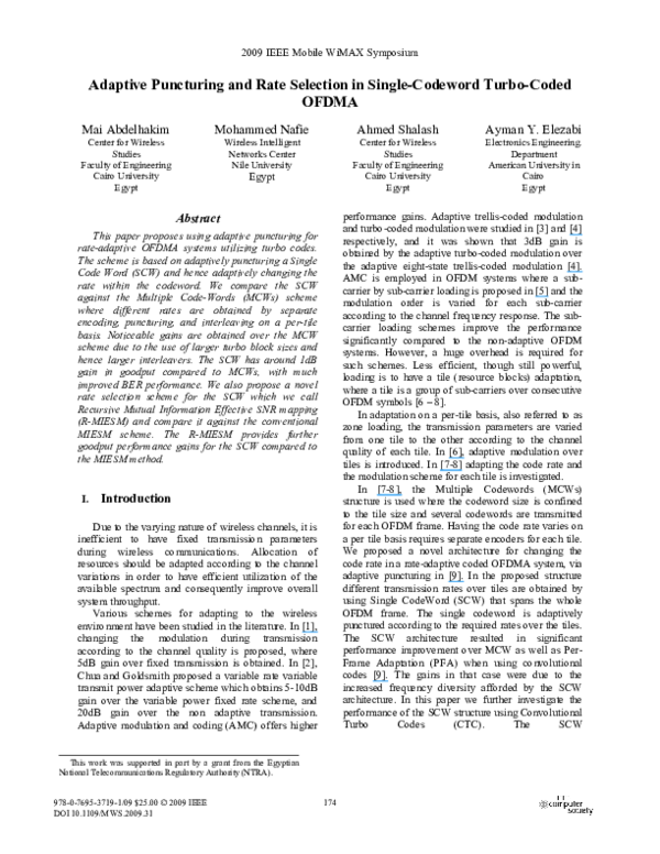 Pdf Adaptive Puncturing And Rate Selection In Single Codeword Turbo