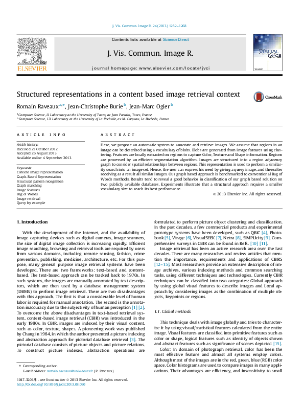 (PDF) Structured representations in a content based image retrieval context