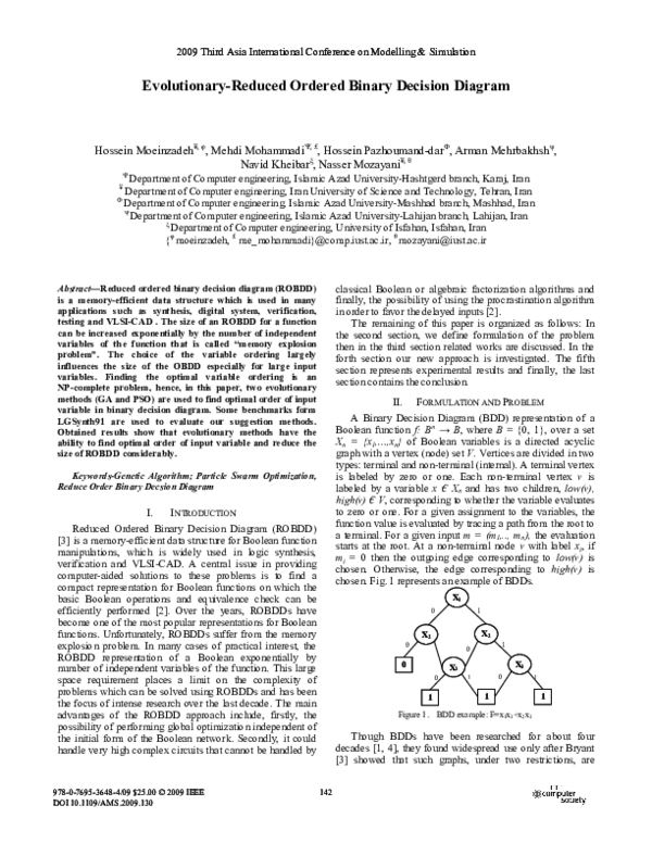 (PDF) Evolutionary-Reduced Ordered Binary Decision Diagram