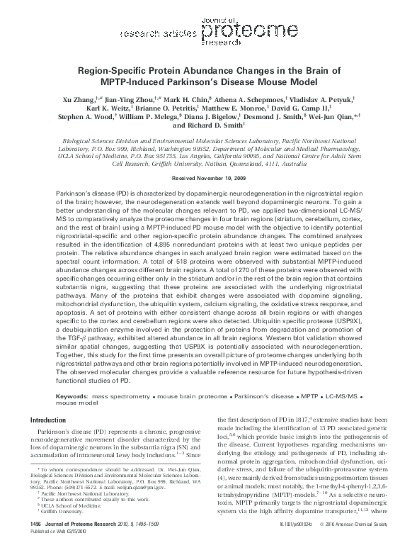 (PDF) Validity of the MPTP-Treated Mouse as a Model for Parkinson’s ...