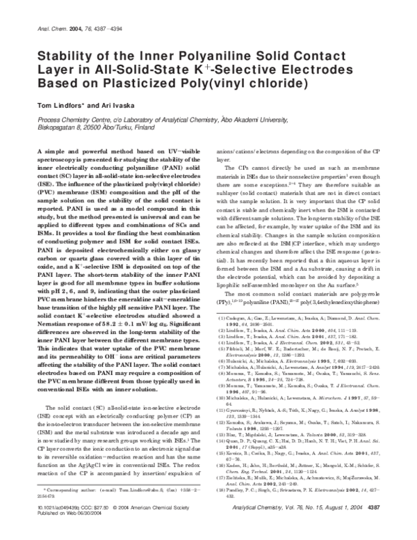 (PDF) Stability of the Inner Polyaniline Solid Contact Layer in All ...