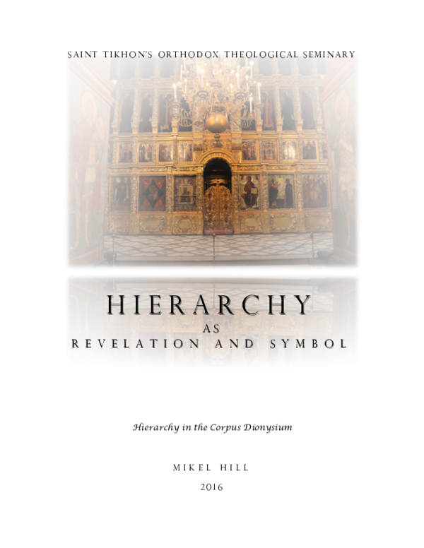 (PDF) Hierarchy as Revelation and Symbol: Hierarchy within the Corpus ...