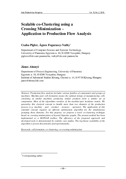 (PDF) Scalable co-Clustering using a Crossing Minimization ‒ Application to Production Flow Analysis