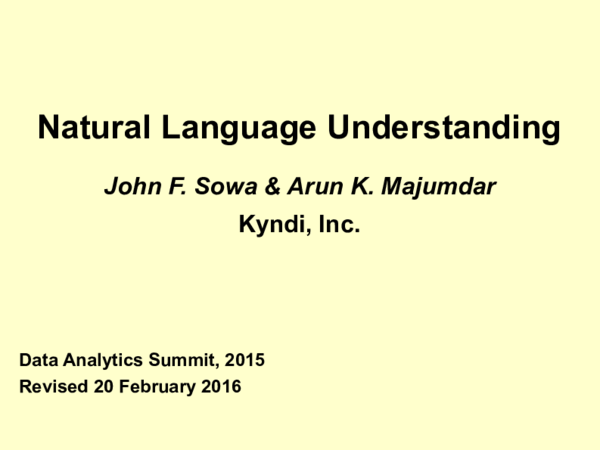 (PDF) Natural Language Understanding