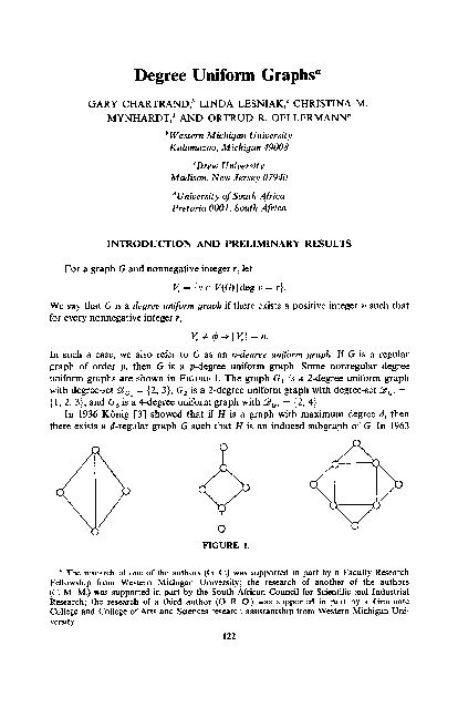 (PDF) Degree Uniform Graphs