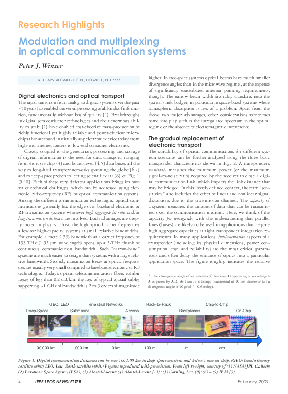 (PDF) Modulation and multiplexing in optical communication systems Digital electronics and ...