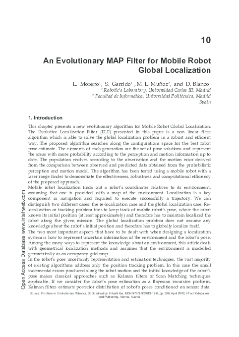 Pdf An Evolutionary Map Filter For Mobile Robot Global Localization
