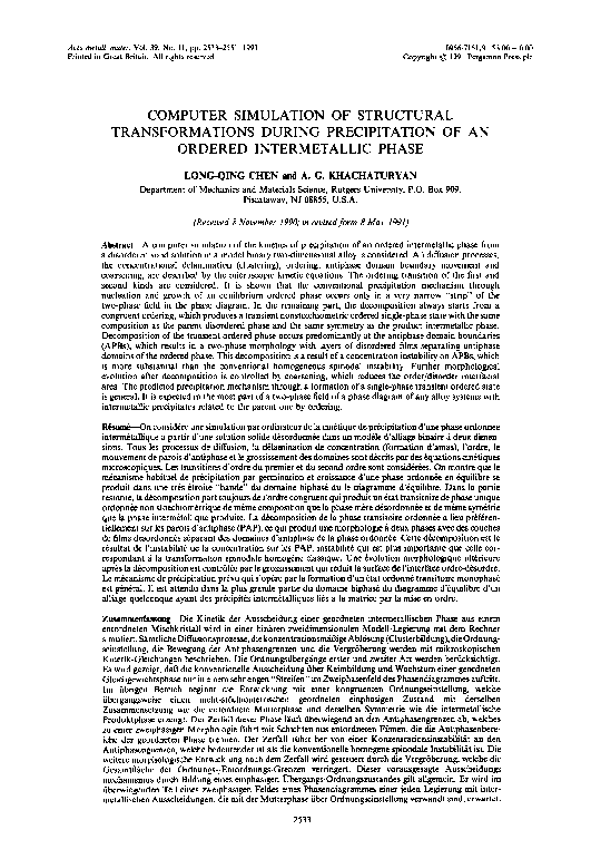 (PDF) Computer simulation of structural transformations during precipitation of an ordered ...