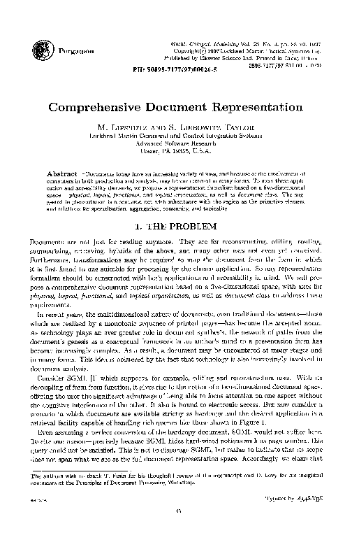 (PDF) Comprehensive document representation