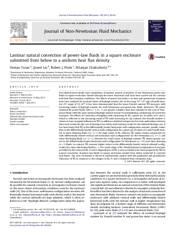 (PDF) Laminar Natural Convection of Power-Law Fluids in a Square Enclosure With Differentially ...