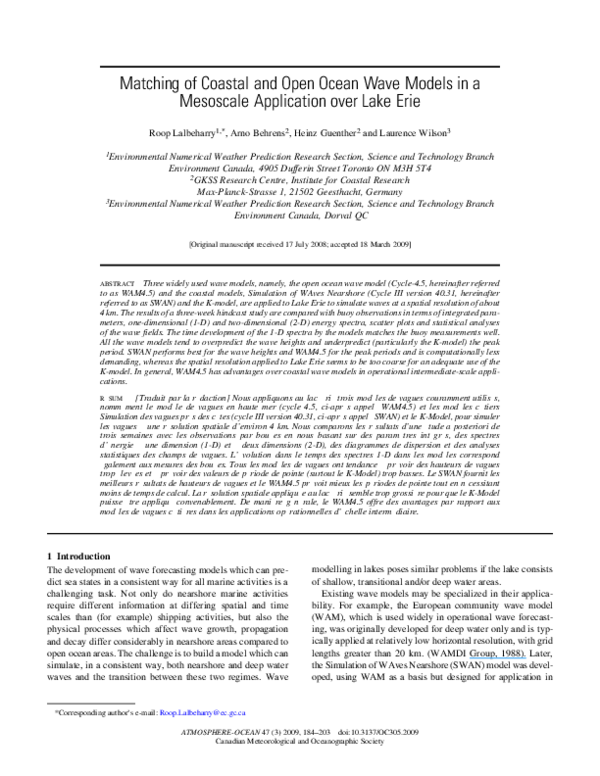 (PDF) Matching of coastal and open ocean wave models in a Mesoscale ...