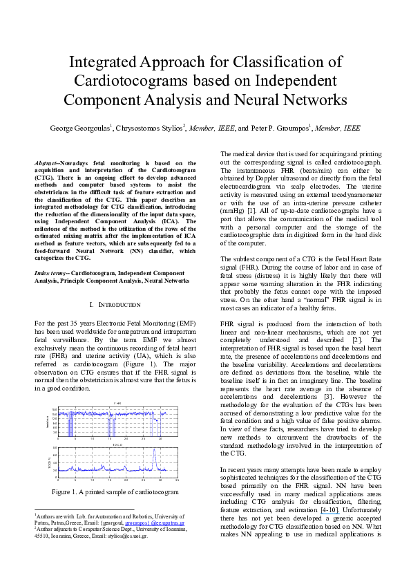 (PDF) Integrated Approach for Classification of Cardiotocograms based ...
