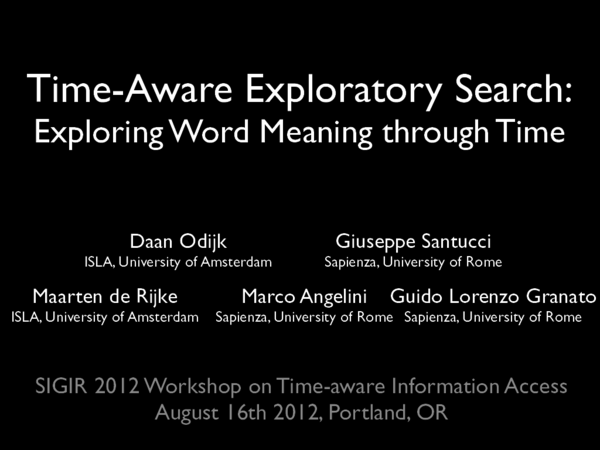 (PDF) Time-Aware Exploratory Search: Exploring Word Meaning through Time