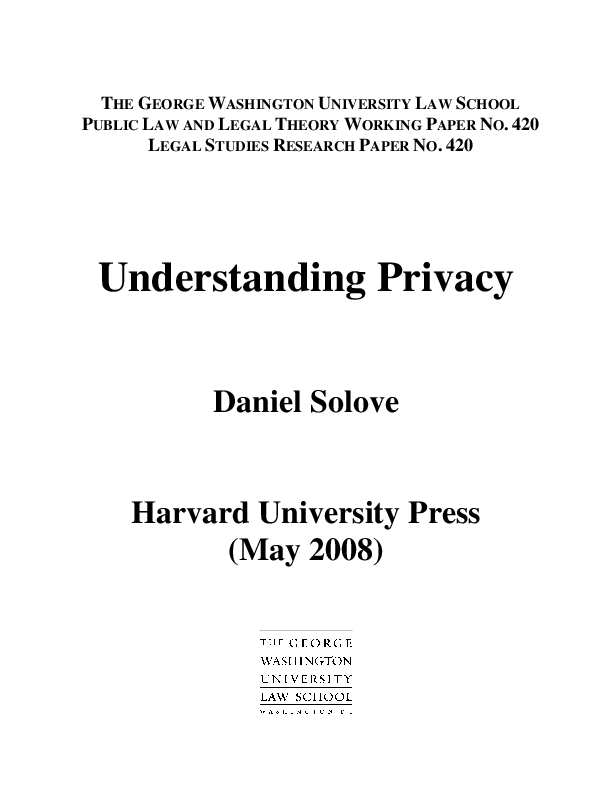 (PDF) Understanding Privacy