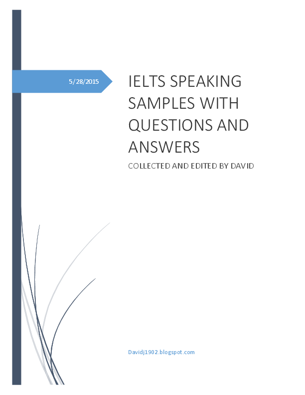 (PDF) IELTS SPEAKING SAMPLES WITH QUESTIONS AND ANSWERS COLLECTED AND ...