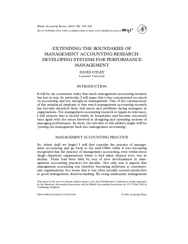 (PDF) Extending the Boundaries of Management Accounting Research ...