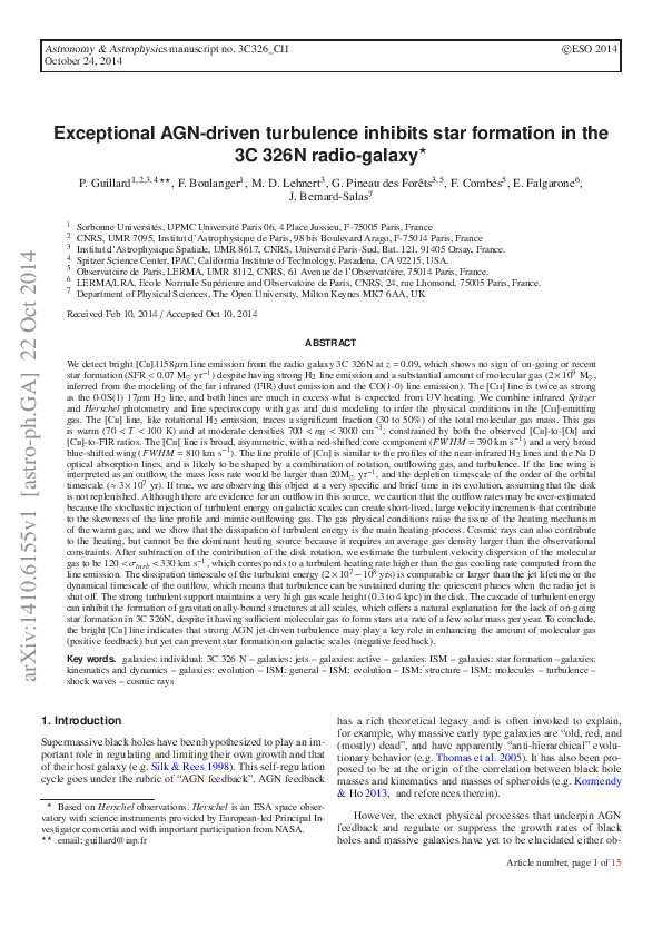 (PDF) Exceptional AGN-driven turbulence inhibits star formation in the ...