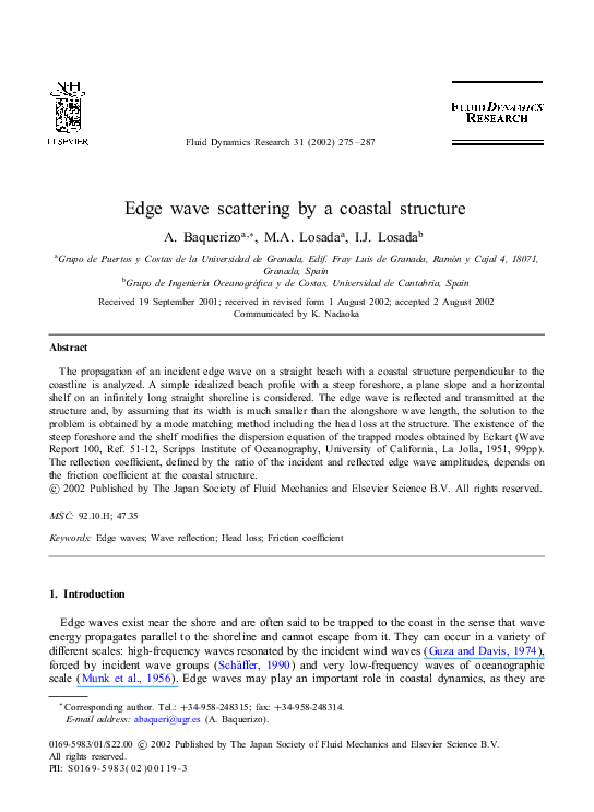 (PDF) Edge wave scattering by a coastal structure