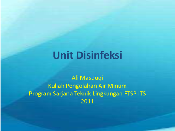 (PDF) Unit Disinfeksi