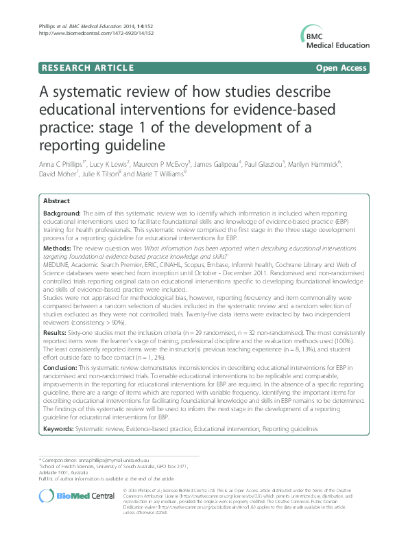 (PDF) A systematic review of how studies describe educational ...