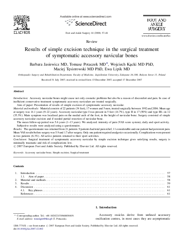 (PDF) Results of simple excision technique in the surgical treatment of ...