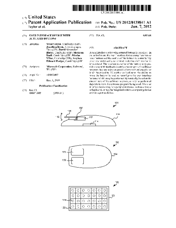 (PDF) User Interface Device With Actuated Buttons