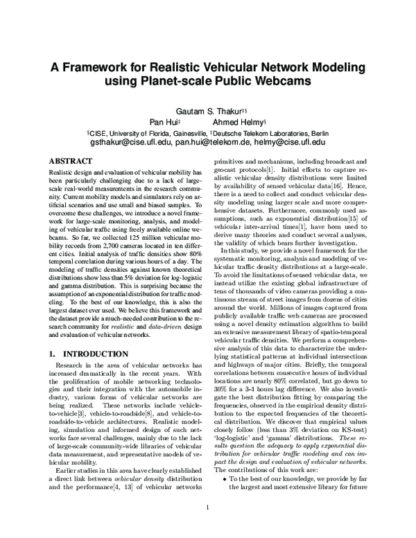 Pdf A Framework For Realistic Vehicular Network Modeling Using Planet