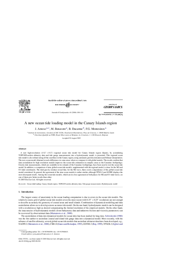(PDF) A new ocean tide loading model in the Canary Islands region