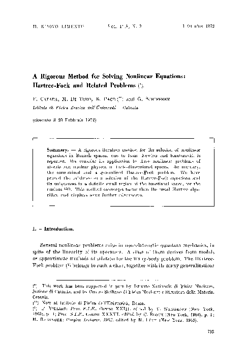 (PDF) A rigorous method for solving nonlinear equations: Hartree-Fock ...