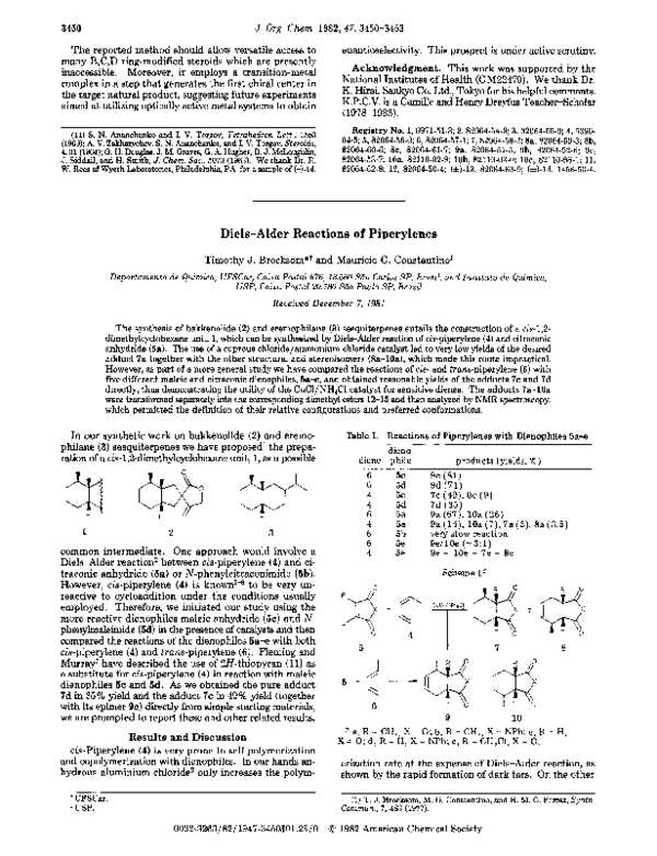 (PDF) Diels-Alder reactions of piperylenes