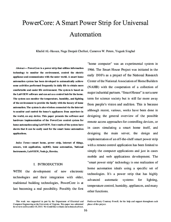 (PDF) PowerCore: A Smart Power Strip for Universal Automation