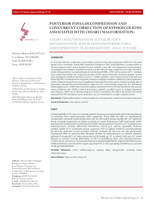 (PDF) Posterior Fossa Decompression and Concurrent Correction of ...