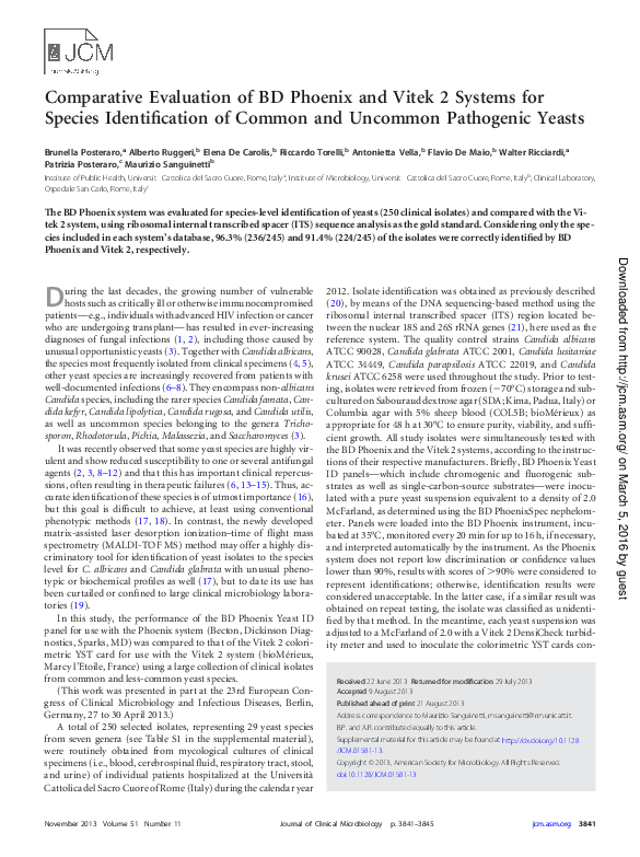 (PDF) Comparative Evaluation of BD Phoenix and Vitek 2 Systems for ...