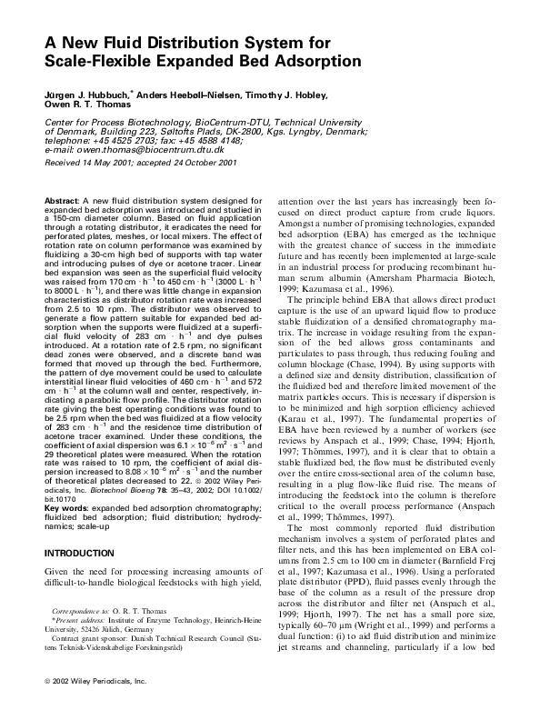 (PDF) A new fluid distribution system for scale-flexible expanded bed ...