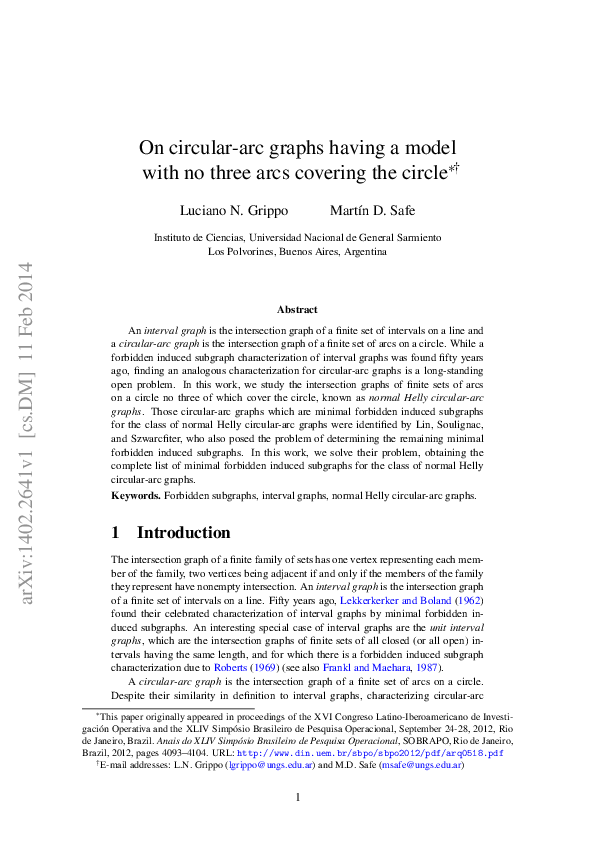 (PDF) On circular-arc graphs having a model with no three arcs covering the circle