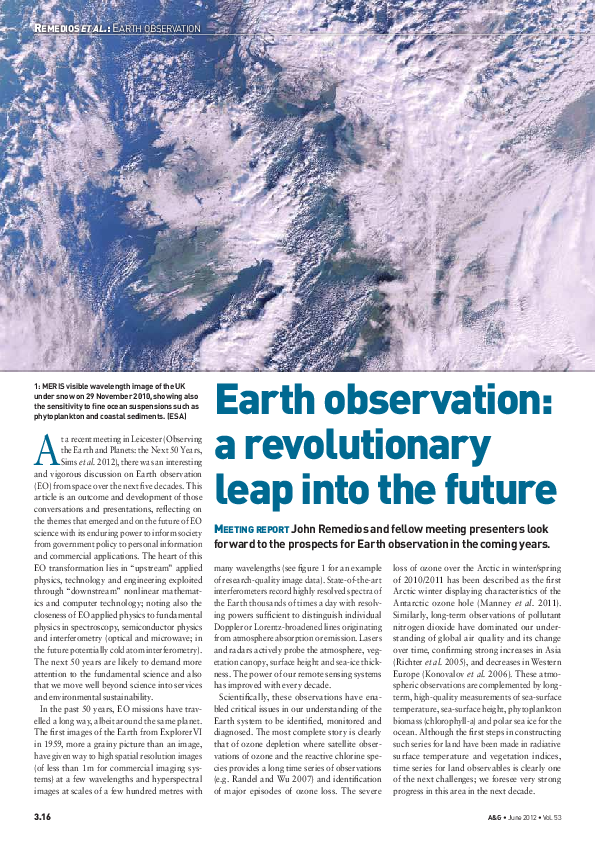 (PDF) Earth observation: a revolutionary leap into the future