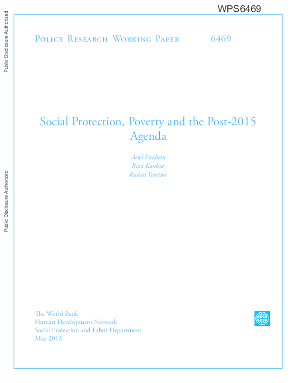 (PDF) Social Protection, Poverty and the Post-2015 Agenda