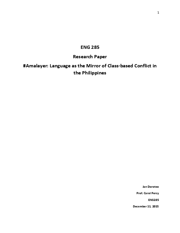 (PDF) #Amalayer: Language as Mirror to Class-Based Conflict in the ...