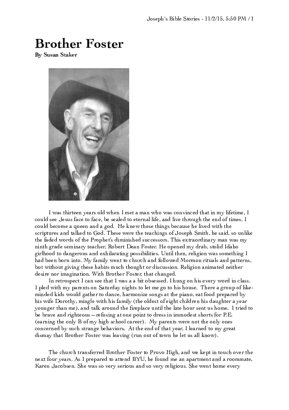 (PDF) Brother Foster and End Times