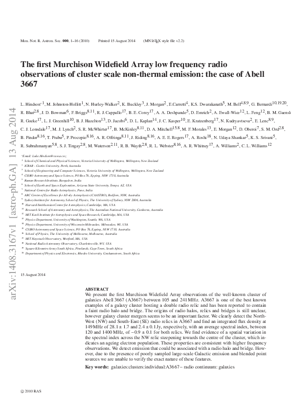 (PDF) The First Murchison Widefield Array low-frequency radio ...