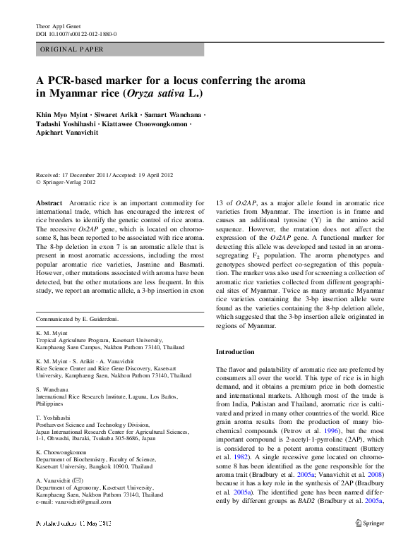 (PDF) Published Paper 2 PCR based marker TAG journal (1)