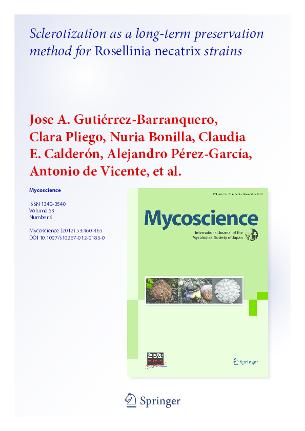 (PDF) Sclerotization as a long-term preservation method for Rosellinia ...