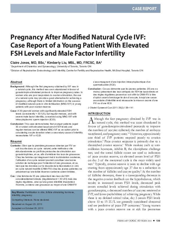 (PDF) Pregnancy after modified natural cycle IVF: case report of a ...